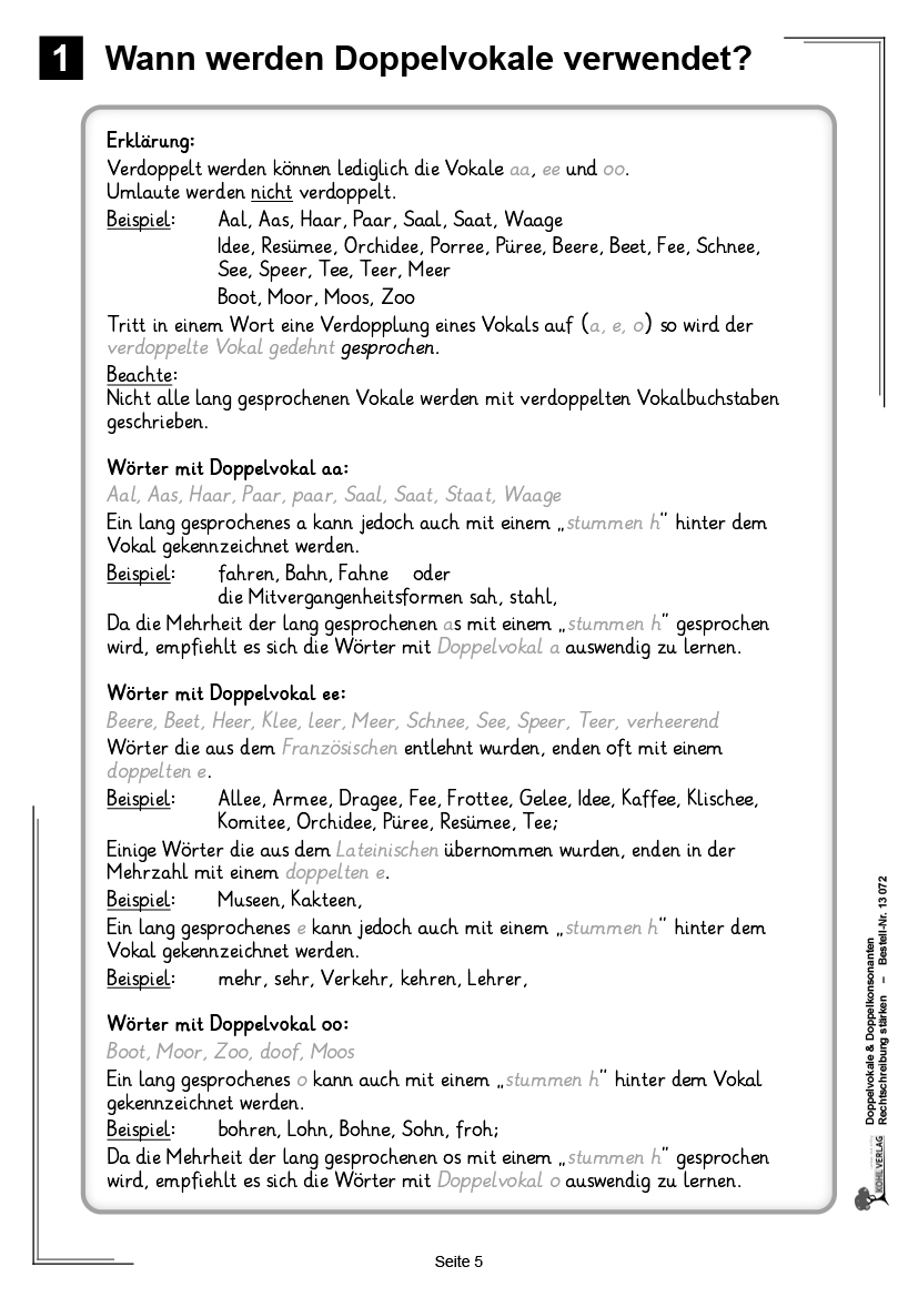 Doppelvokale & Doppelkonsonanten