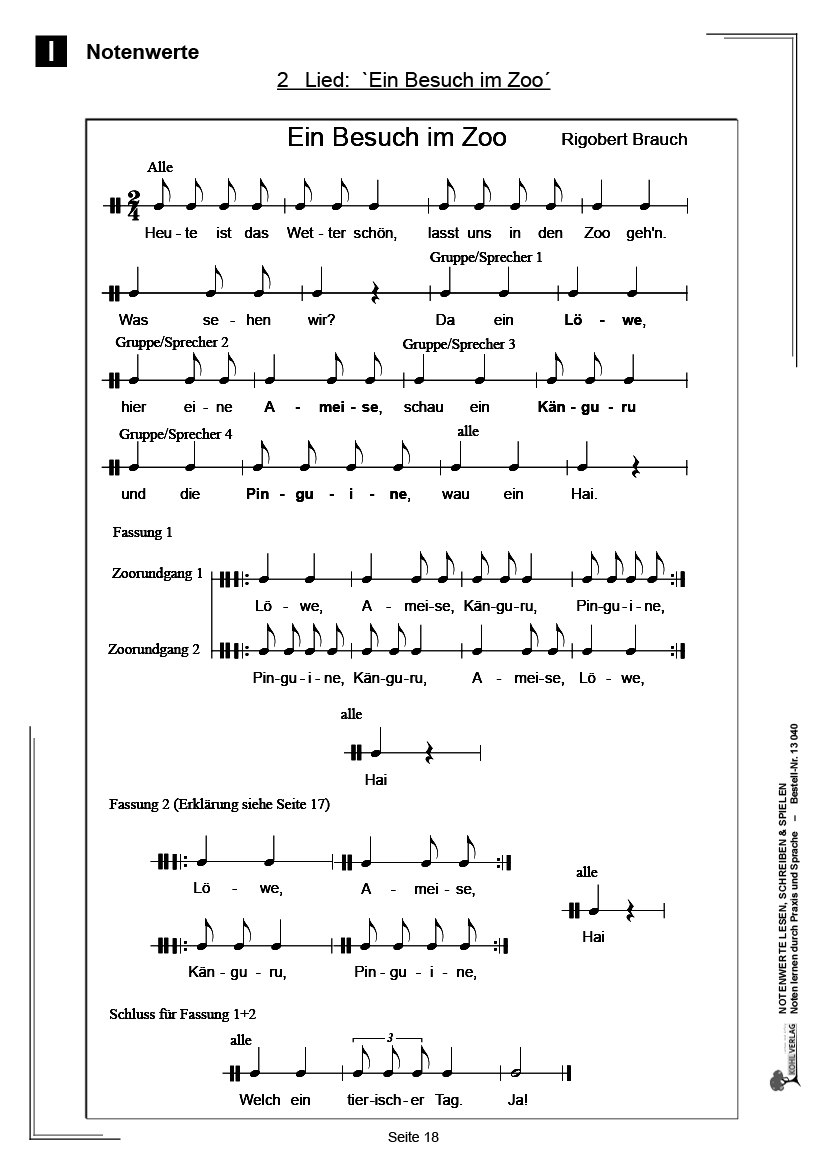 Notenwerte lesen, schreiben und spielen