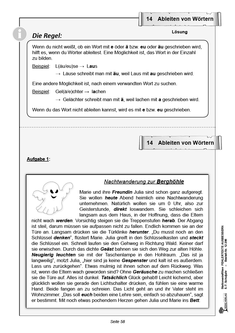 Stationenlernen Fehlertexte ausbessern / Klasse 5-7