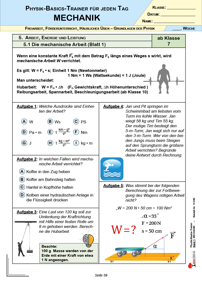 Physik-Basics-Trainer / Band 1: Mechanik