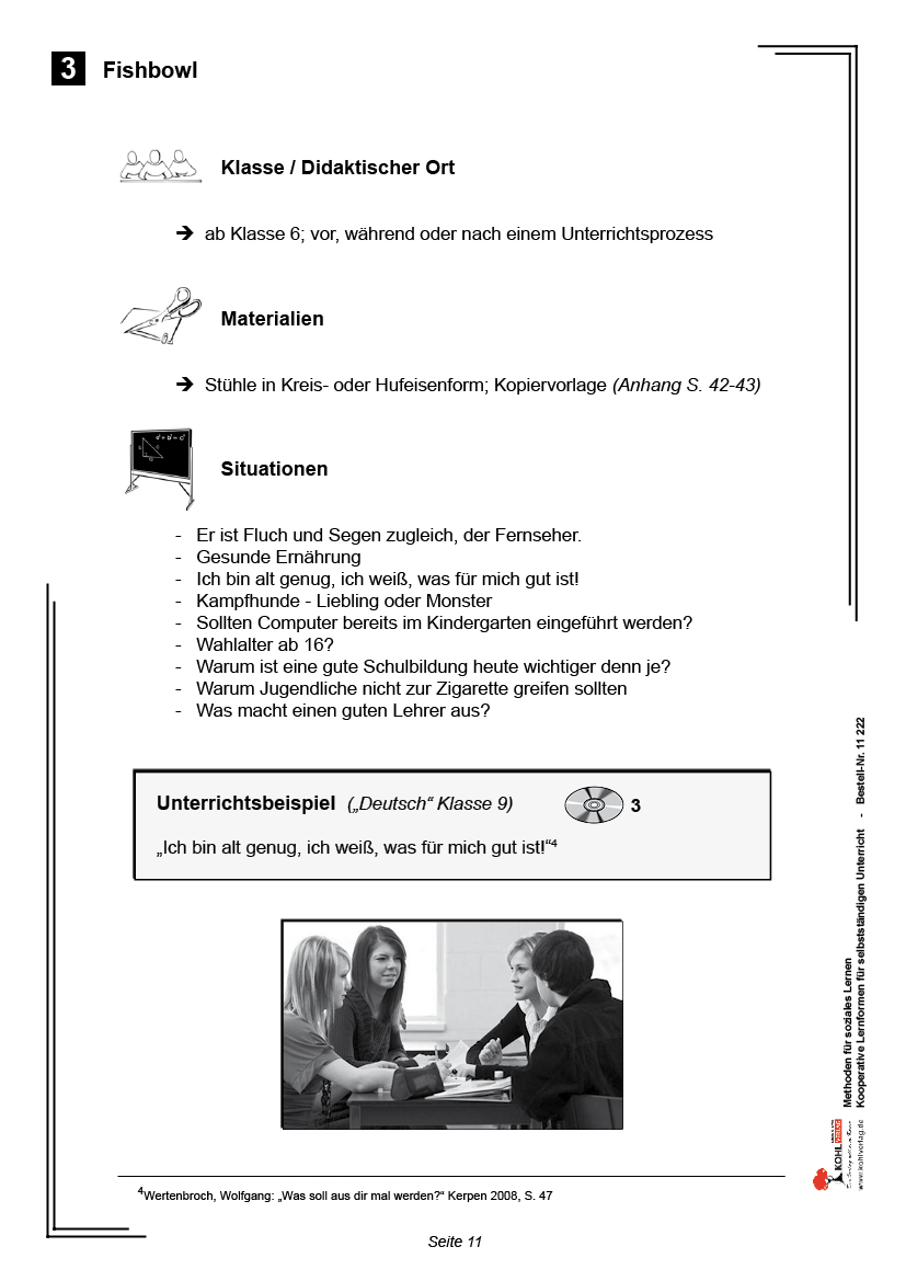 Methoden für soziales Lernen - Kooperative Lernformen für ...