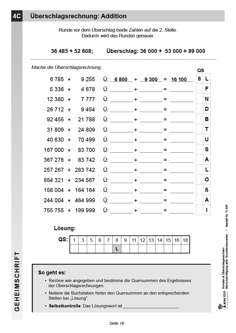 Runden & Überschlagsrechnen