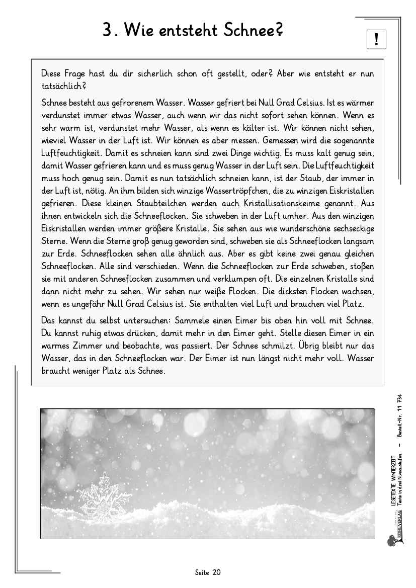 Lesetexte zur WINTERZEIT