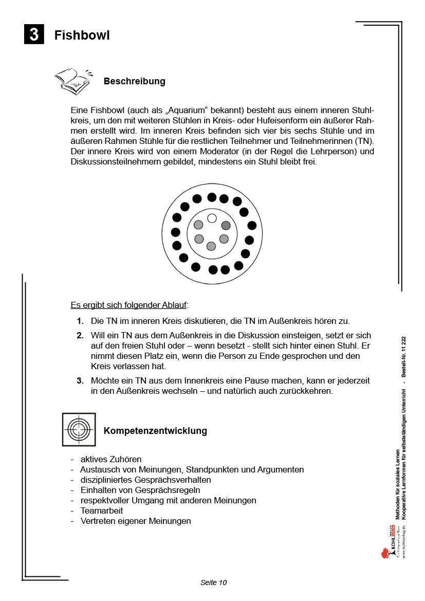 Methoden für soziales Lernen - Kooperative Lernformen für ...