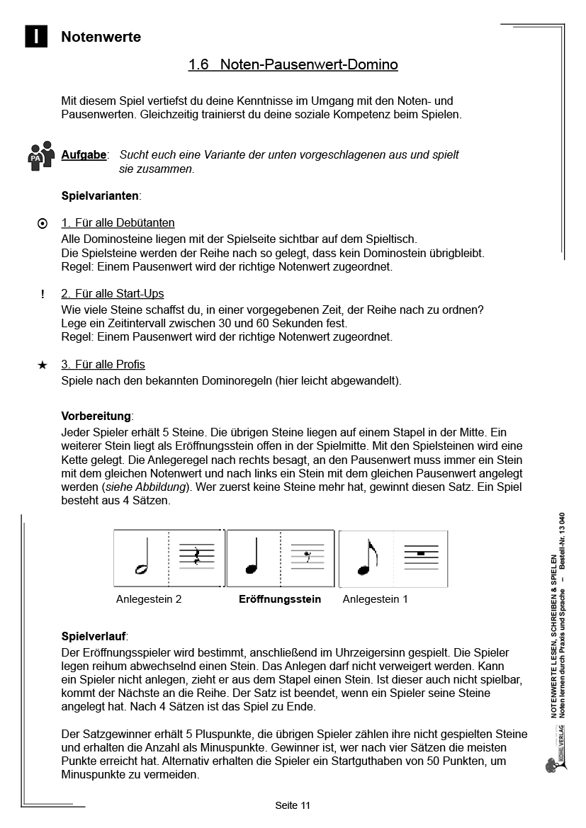 Notenwerte lesen, schreiben und spielen
