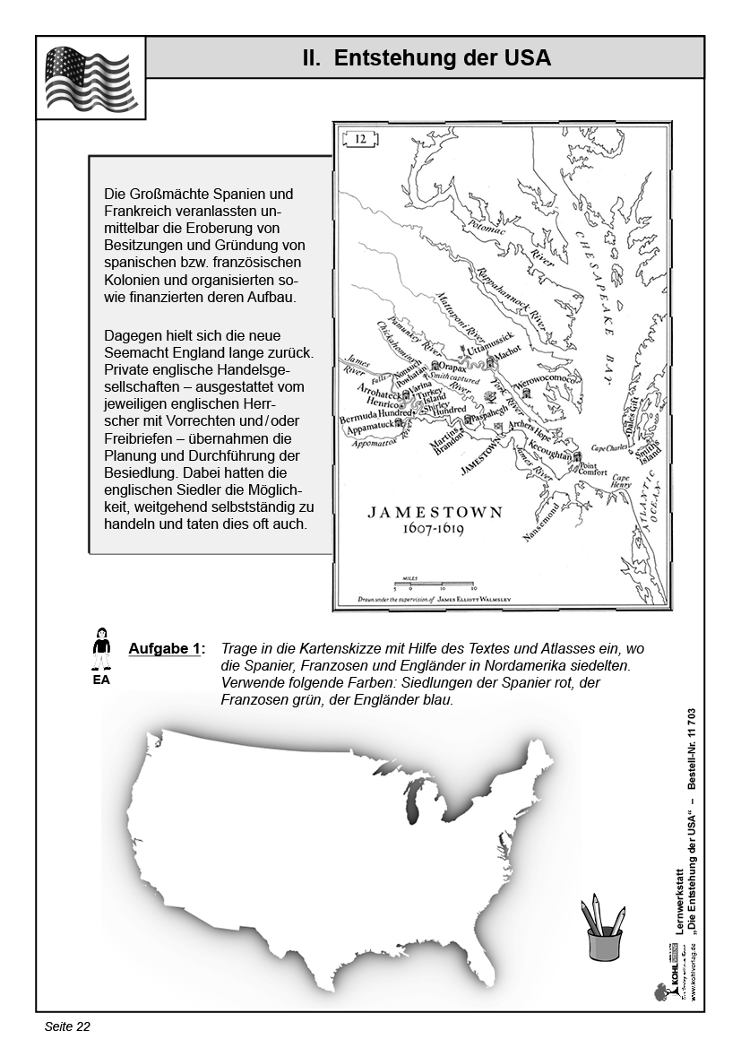 Lernwerkstatt Die Entstehung der USA - Die Geburtsstunde einer Weltmacht