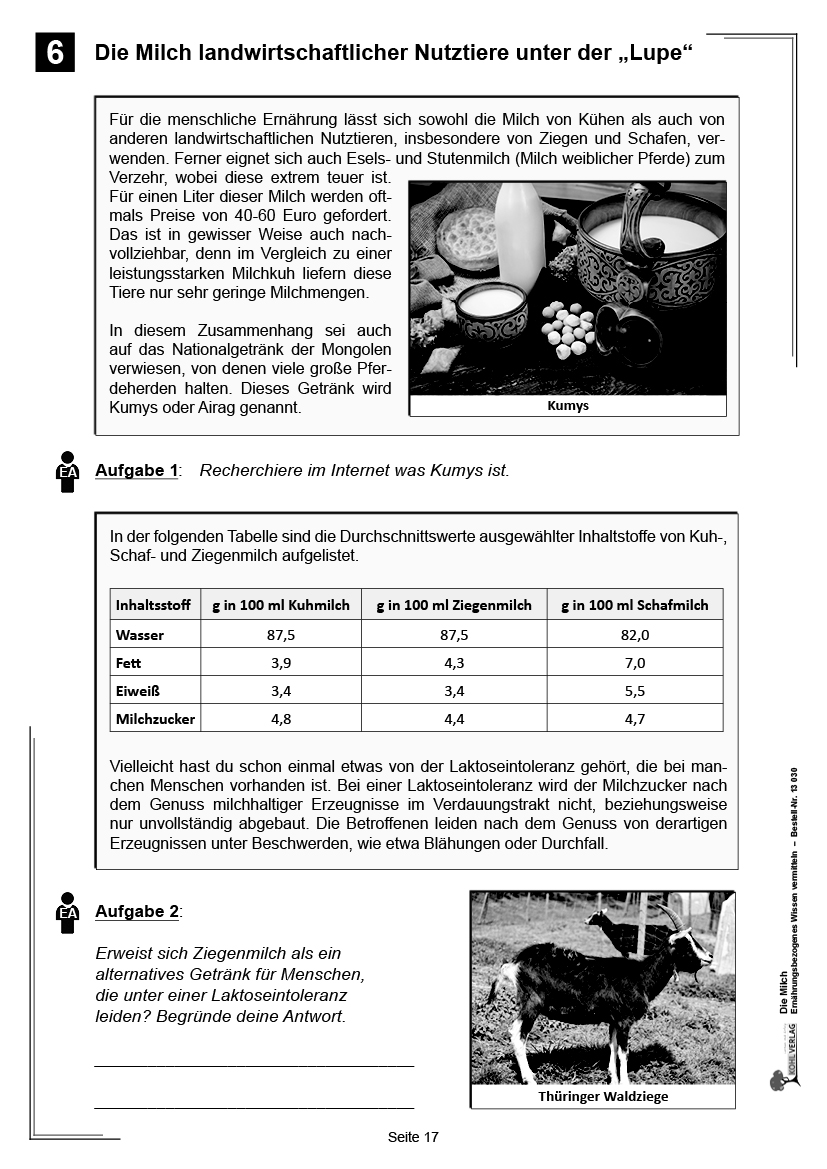 Arbeitsheft DIE MILCH