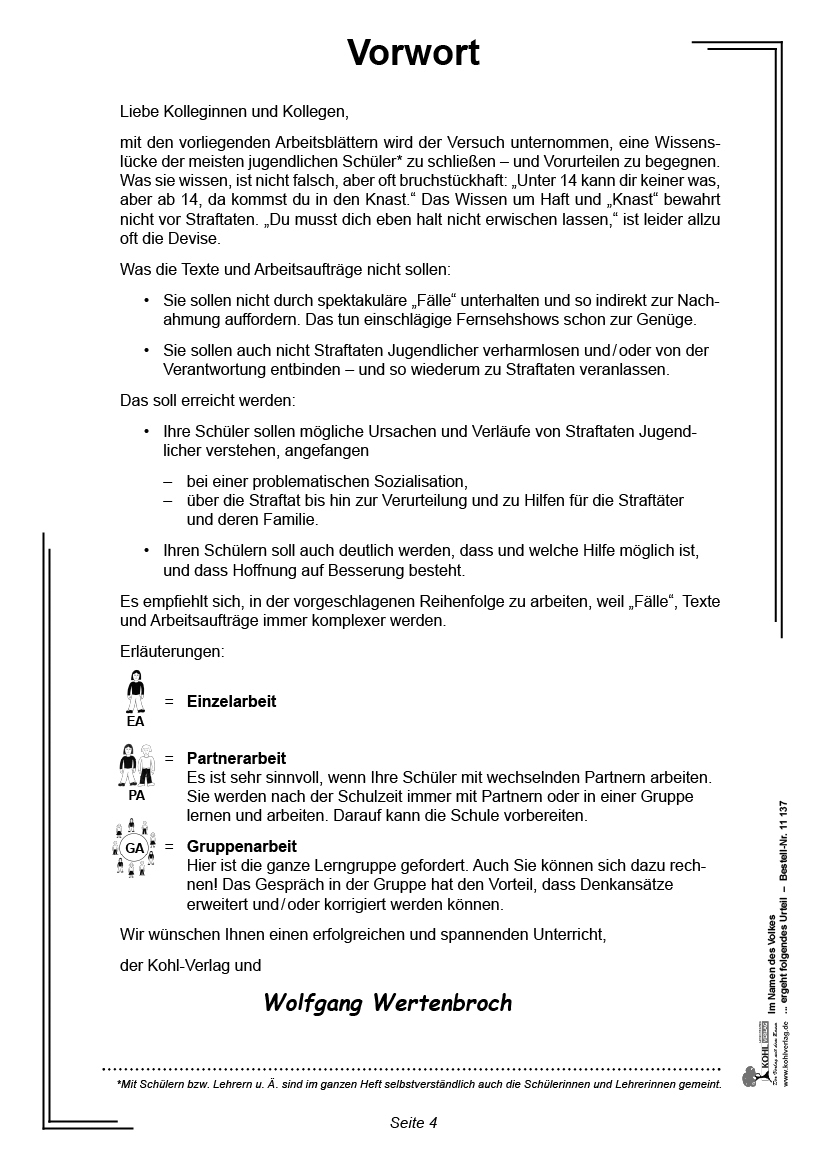 Im Namen des Volkes ... ergeht folgendes Urteil