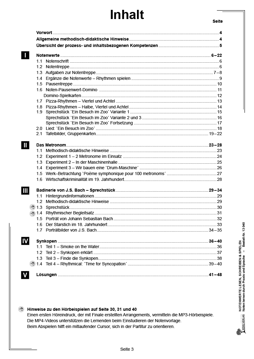 Notenwerte lesen, schreiben und spielen