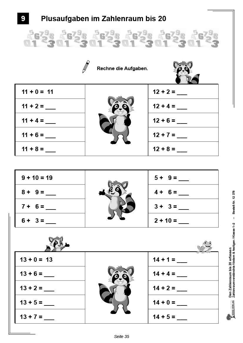 Den Zahlenraum bis 20 erfassen
