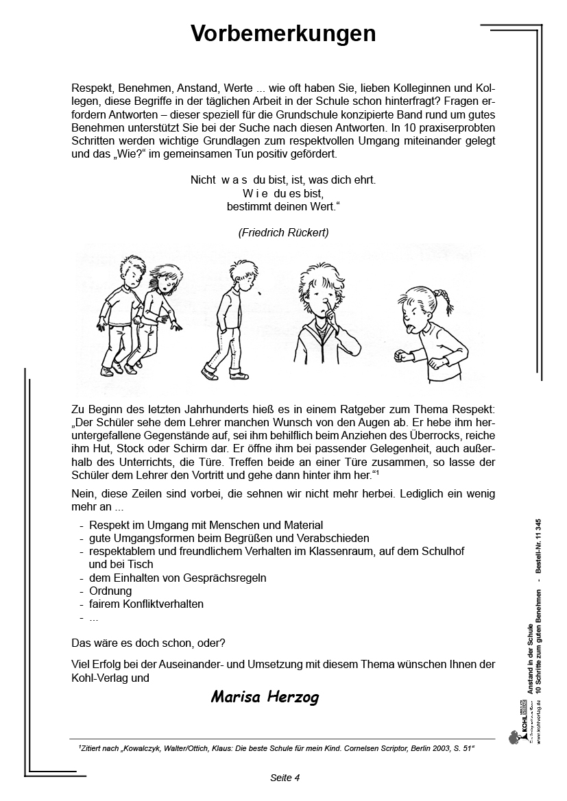 Anstand in der Schule