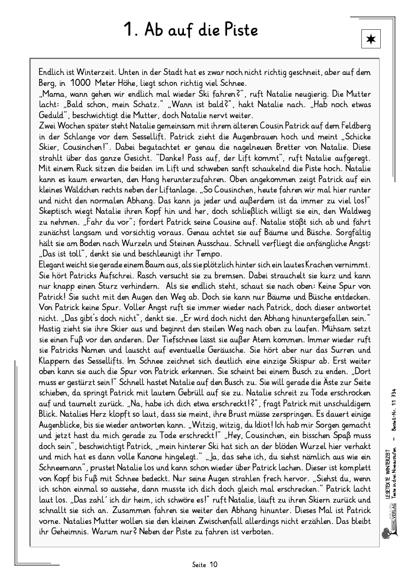 Lesetexte zur WINTERZEIT