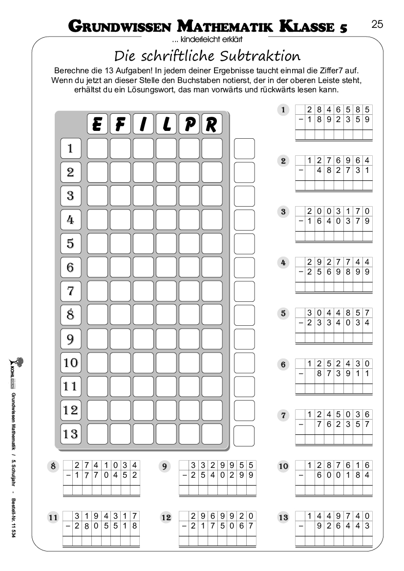 Grundwissen Mathematik / Klasse 5