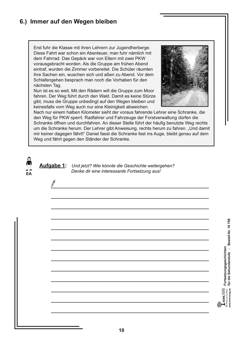 Fortsetzungsgeschichten zum kreativen Schreiben / Sekundarstufe