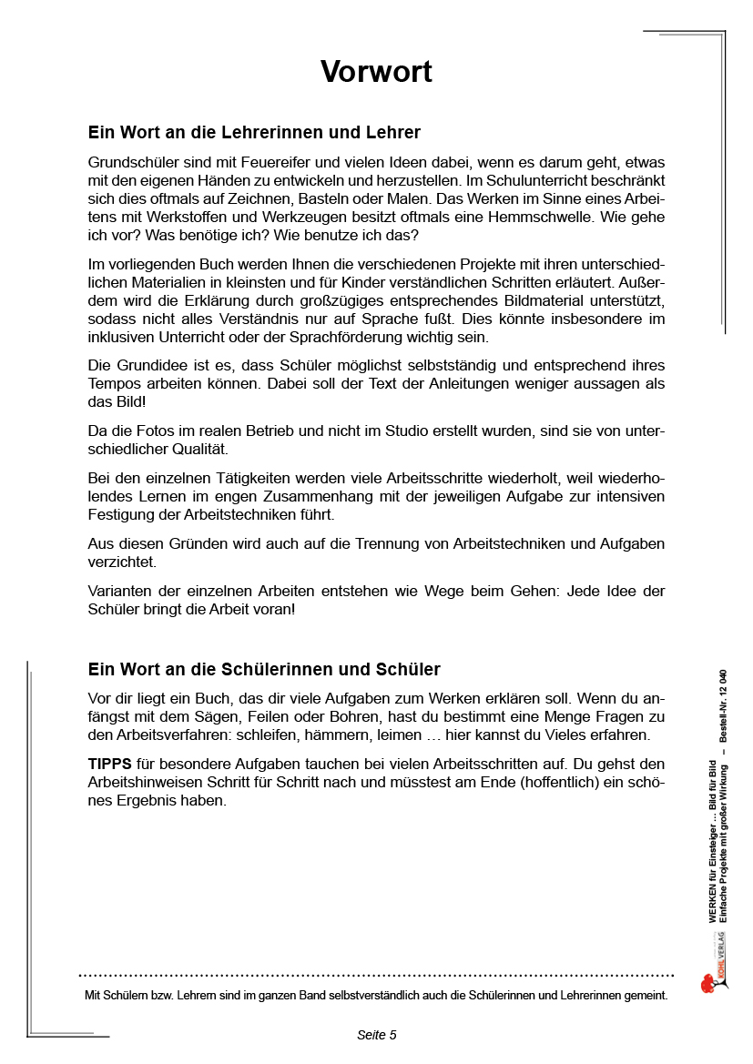 Werken für Einsteiger ... Bild für Bild