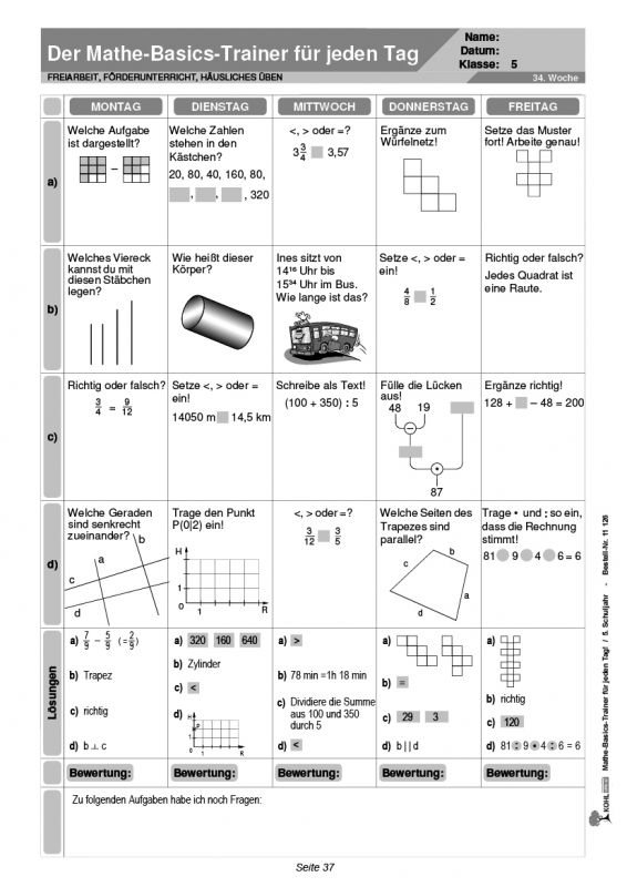 Mathe-Basics-Trainer / Klasse 5