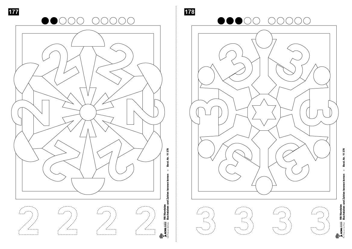 Mit Mandalas Buchstaben und Zahlen kennen lernen
