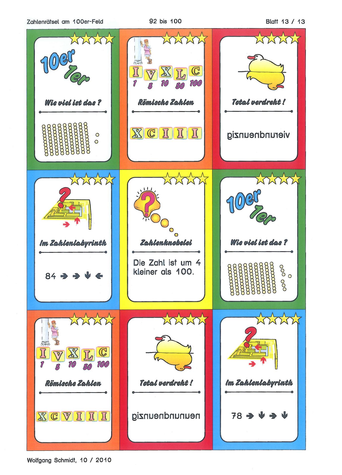 Zahlenrätsel im 100er-Feld
