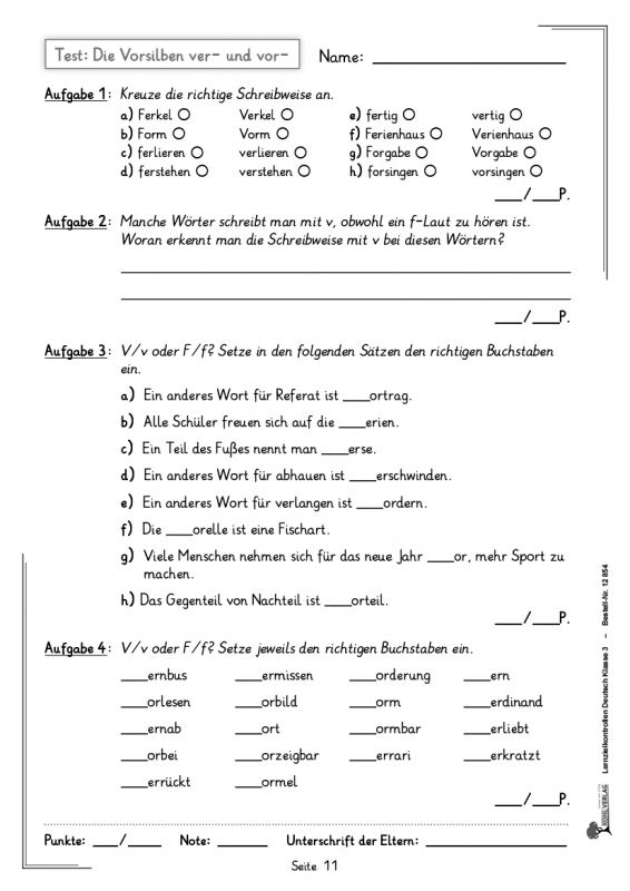 Lernzielkontrollen DEUTSCH / Klasse 3