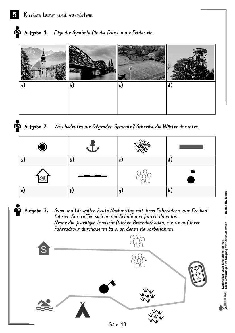 Landkarte: Legende, Merkmale : Die Karte erklärt inkl. Übungen – RRZI