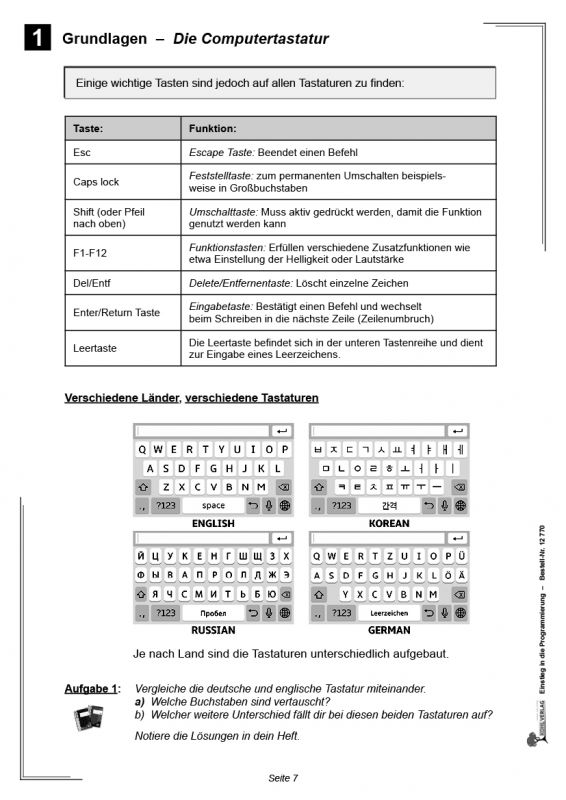Einstieg in die Programmierung - Programmiersprachen kennenlernen