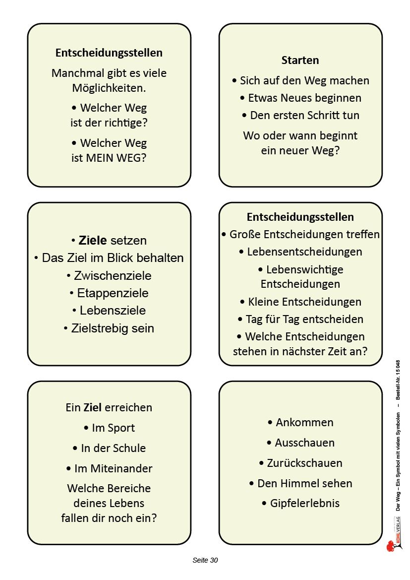 Der Weg als Symbol - Wenn sich Wege gabeln ...